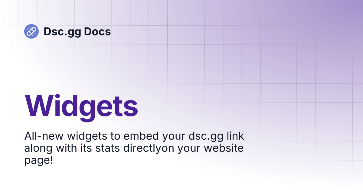 Widgets | Dsc.gg Docs